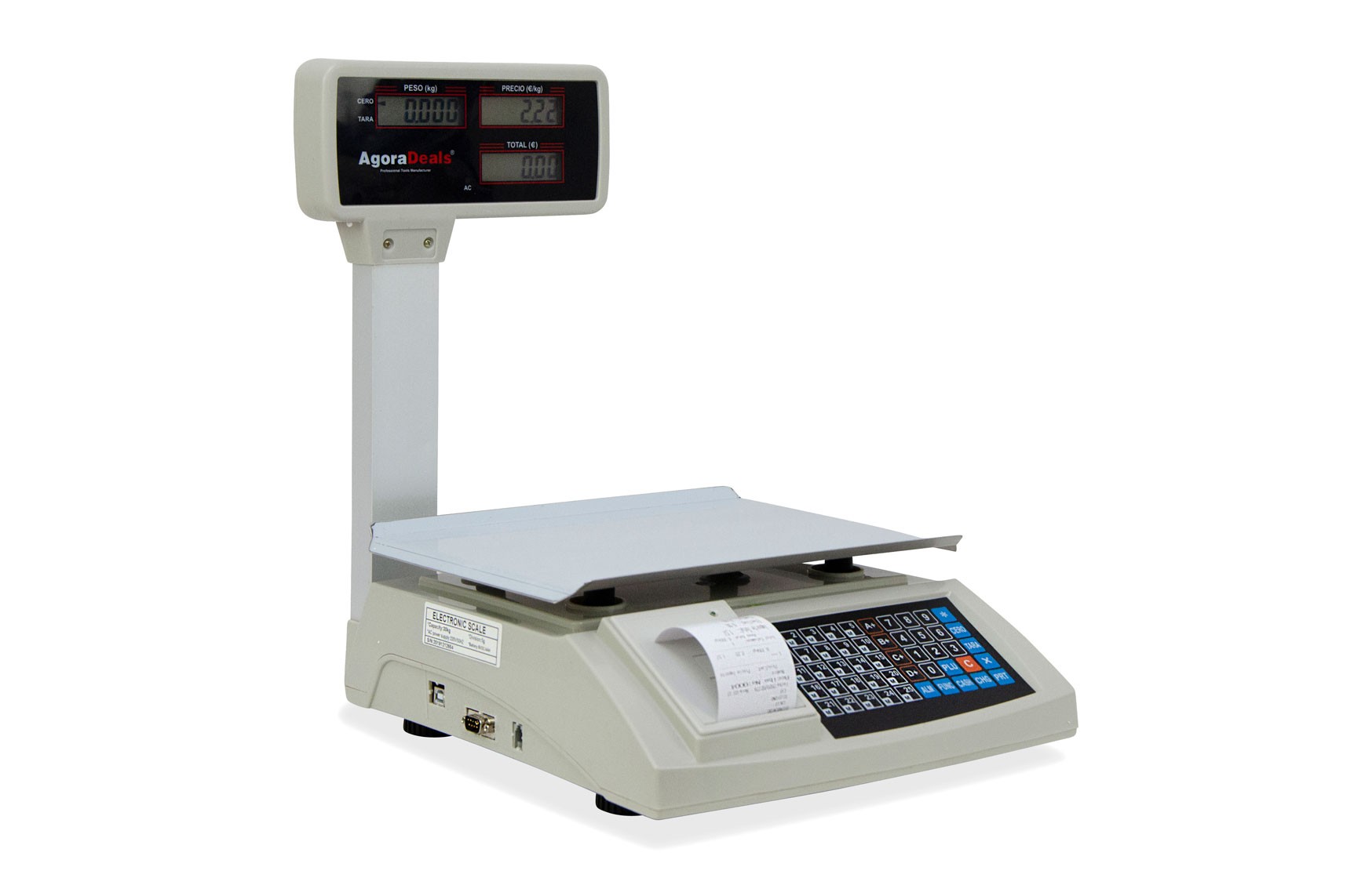 AgoraDirect - Bascula Comercial 30kg/5g Con Ticket Térmico, Plataforma ...